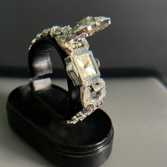 Timex | Accessories | Vintage Art Deco Rhinestone Braided Manual Watch ...